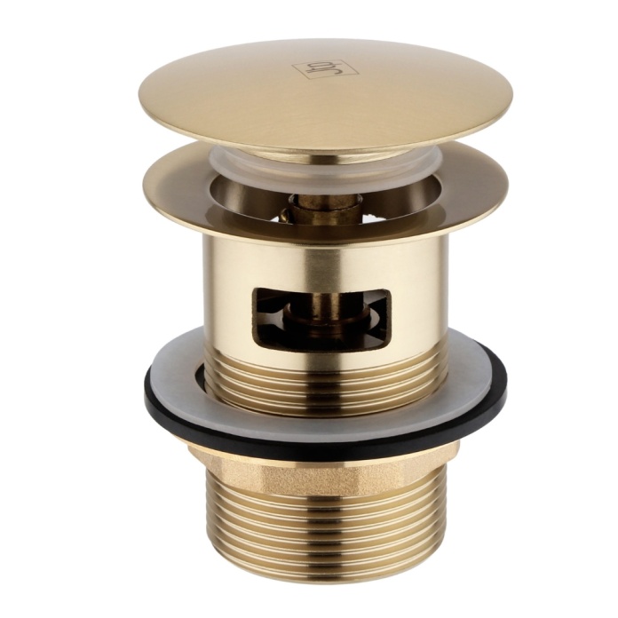 JTP Vos Brushed Brass Slotted Click Clack Bath Waste